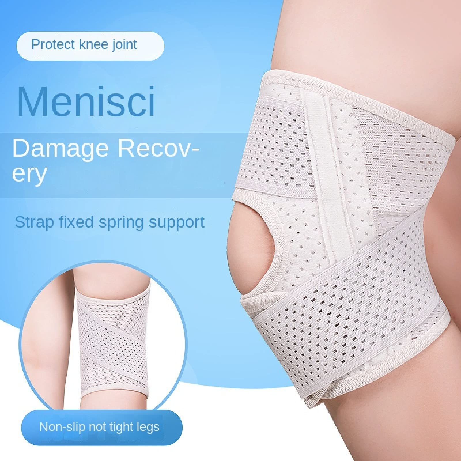 Claudiioq Multi-Function Sports Running Mountaineering Meniscus Knee Pads Running Basketball Straps Knee Injury Patella Protection Belt Gray M Code Left