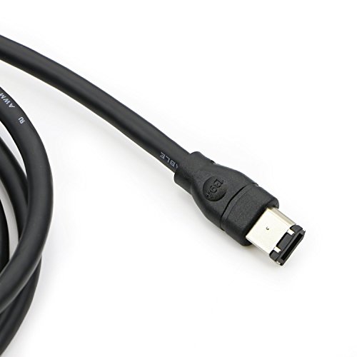 PASOW FireWire 800 to 400 9 to 6 pin Cable (9pin 6pin) 6FT, IEEE 1394 Firewire 800 9-pin/6-pin Cable 6 Feet(9 pin to 6 pin)