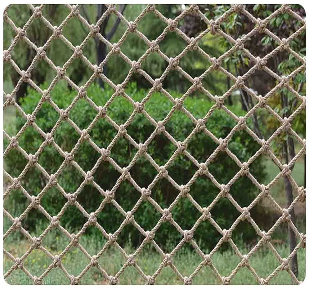 Child Safety Net Heavy Duty Natural Thick Jute String Hemp Rope Decorations Nets Plant Climbing Decorative Netting Patios and Railing Stairs Netting Bar Decoration net 12mm*15cm(Si