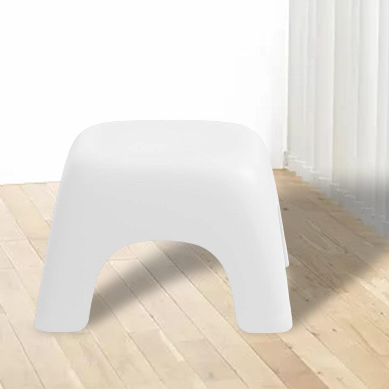 Dualoai Minimalist Modern Ottoman Footrest Non Stool Kids Chair Non Stool Chair Stool for Training B, White