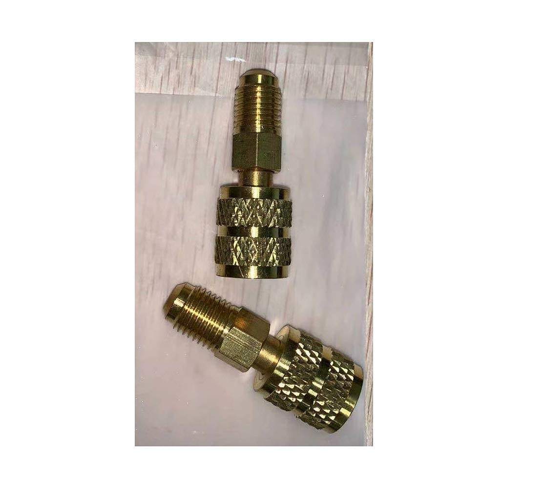 Honsysteck R410A Mini Split System Charging Vacuum Port R410 Adapter Swivel Type, 5/16 Female, 1/4 Male SAE (2)