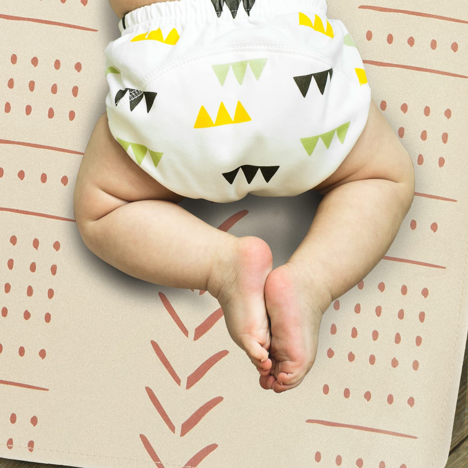 CHILDLIKE BEHAVIOR Vegan Leather Baby Changing Pad- Wipeable Portable changing Pad for Babies- Perfect for Travel- Foldable and Waterproof changing mat - Breathable and Gentle on Babys Skin-Grey 16x30