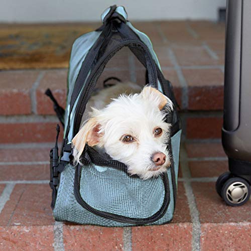 Paws & Pals Airline Approved Pet Carriers with Fleece Bed For Dog & Cat, Large, Mineral Blue