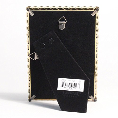 Lawrence Frames Rope Design Metal Frame, 4x6, Gold