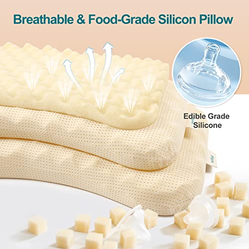 willai Baby Toddler Pillow,Soft and Breathable Silicone Pillow with Machine Washable,Suitable for Baby Bed,Toddler Travel Bed,Kids Bed.