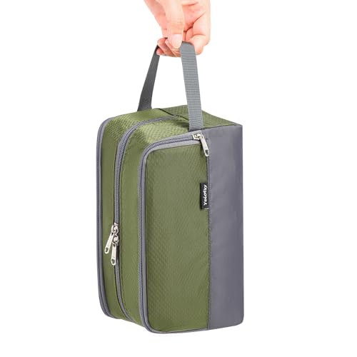 Yeiotsy Toiletry Bag, Light Mesh Travel Toiletry Organizer for Weekend Trip Gym Bag Mens Shaving Kit Bag (Army Green)