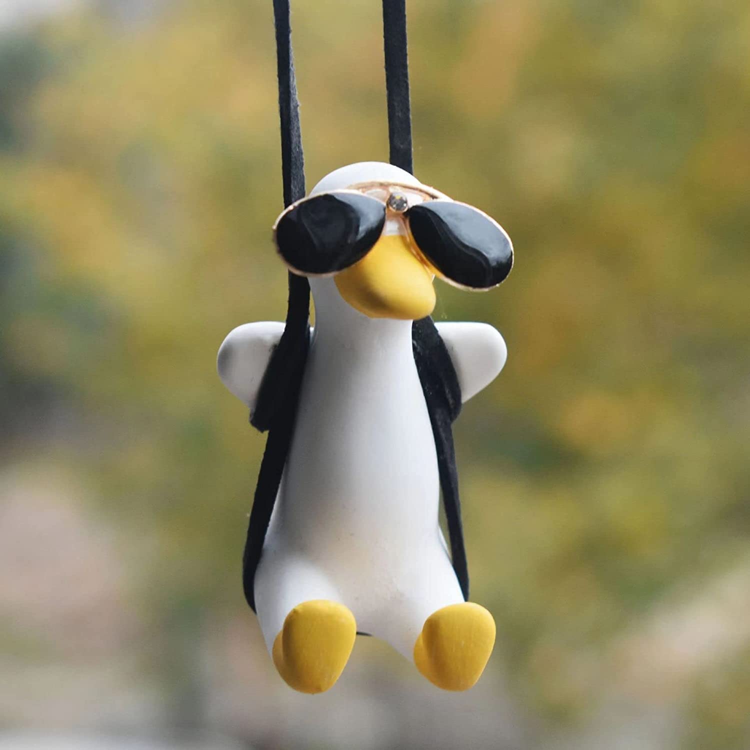 Ceramic (3 Pack) Swinging Duck Car Hanging Ornament