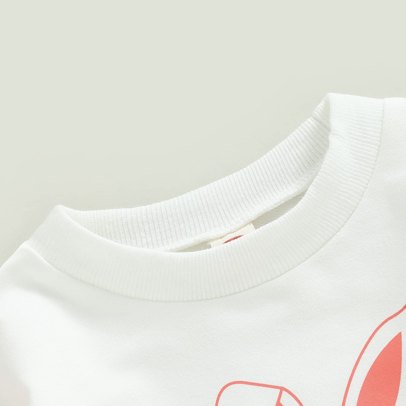 Chloefairy Baby Girl Boy Easter Outfit Crewneck Sweatshirt Bubble Romper Thick Thighs Easter Vibes Onesie Baby Bunny Outfit (White-Easter, 6-12 Months)