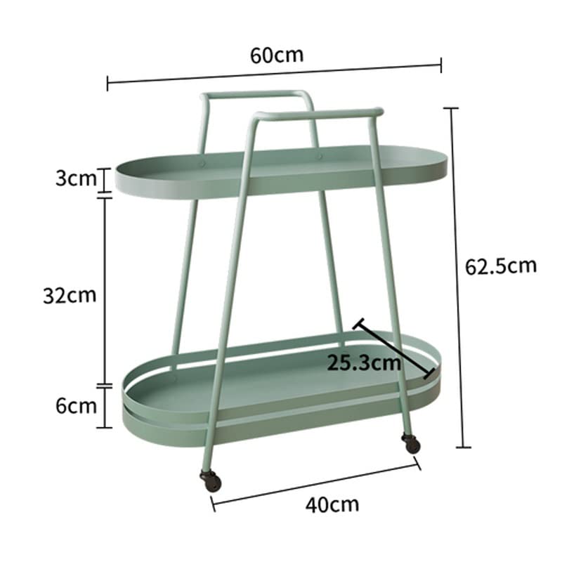 CXDTBH Living Room Sofa Side Home Balcony Movable Small Push Kitchen Storage Rack (Color : D, Size : 62.5CM*60CM)