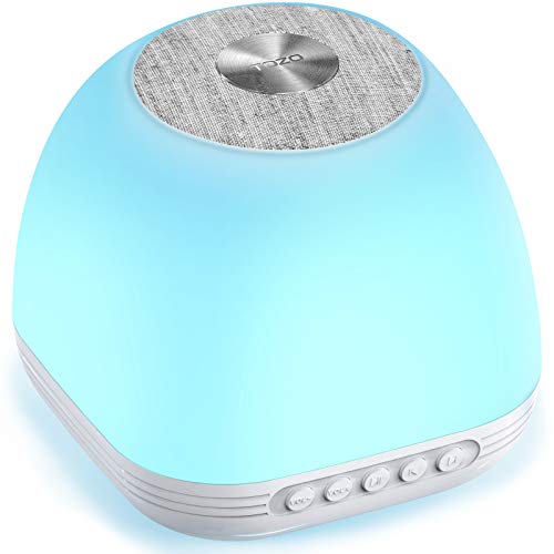 TOZO NL1 White Noise Machine with 32 Hi-fi Soothing Sounds, Adjustable Night Light, Timer & Memory Function, Built-in Rechargeable Battery or Adapter Charging, Sound Machine for Sleeping, Study & Work