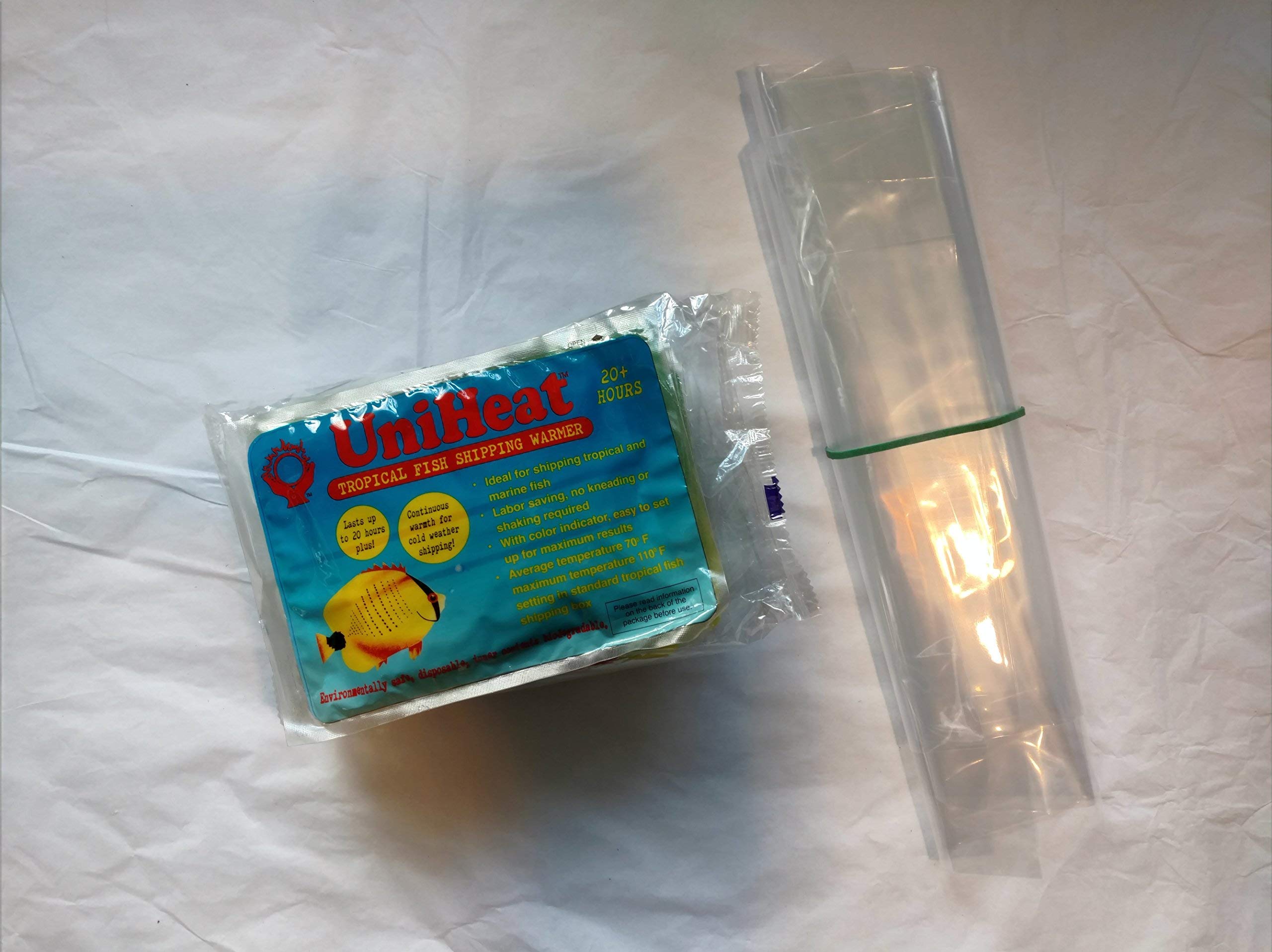 Uniheat Shipping Warmer 20+ Hours, 8 Pack >Plus!< 1-10"x18" Shipping Bag, 20+ Hour Warmth to Ship Live Coral, Sm. Pets, Fish, Insects, Reptiles, Etc.