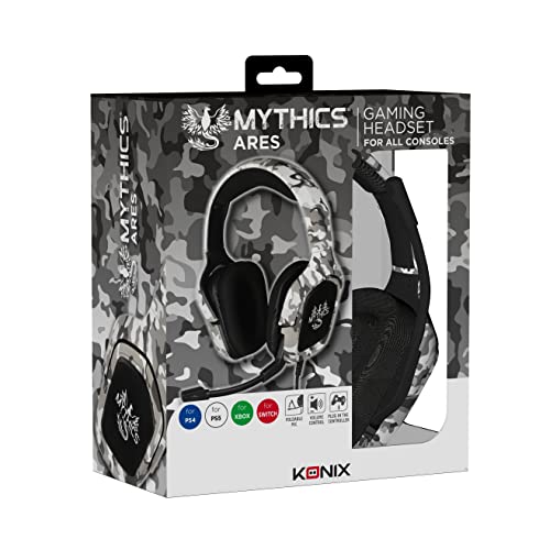 Konix Drakkar Ares Camo - Wired Gaming Headset with Microphone - 3.5 mm Jack - High Audio Quality - Headset with Flexible Microphone - Comfortable and Insulating Pads