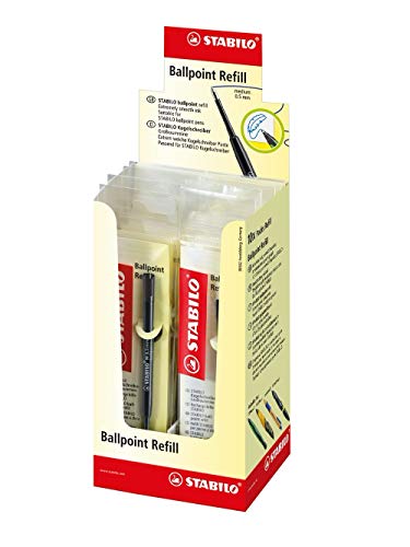 STABILO Ballpoint Pen Ballpoint Refills - Pack of 10 - Black