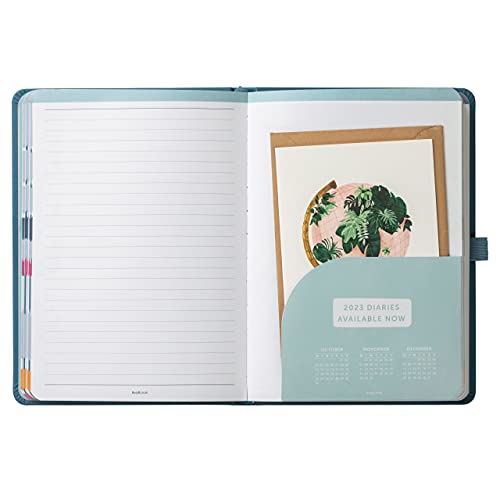 Busy B Perfect Planner A5 Week to View Diary January to December 2022 - Teal Faux Leather Week to View Planner with Stickers & Tear-Out