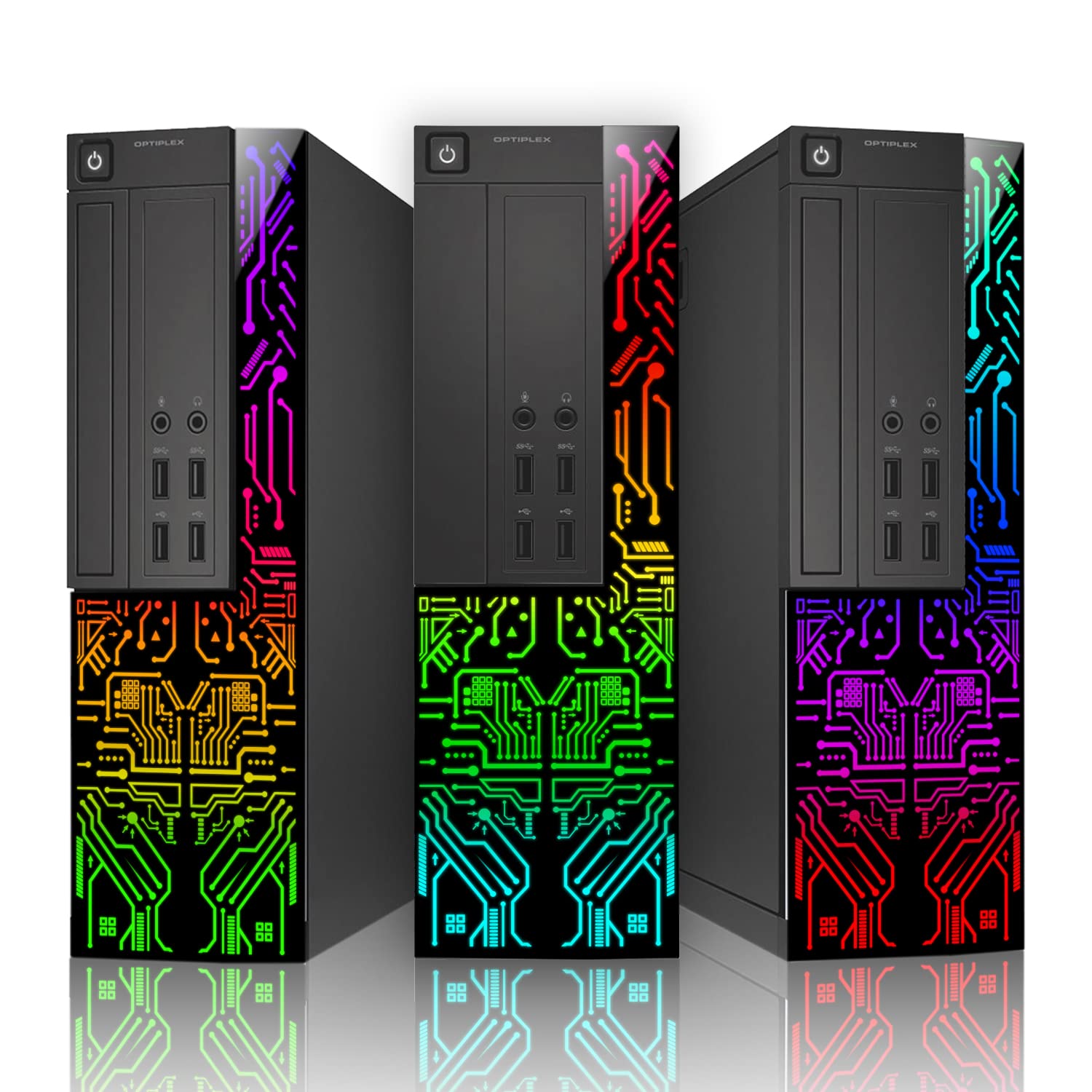 Dell OptiPlex Desktop Customized RGB Lights Computer, Intel i5 Quad-Core Processor 3.20GHz, 8GB RAM, 256GB SSD, DisplayPort, Wi-Fi, Windows 10 - (Renewed)