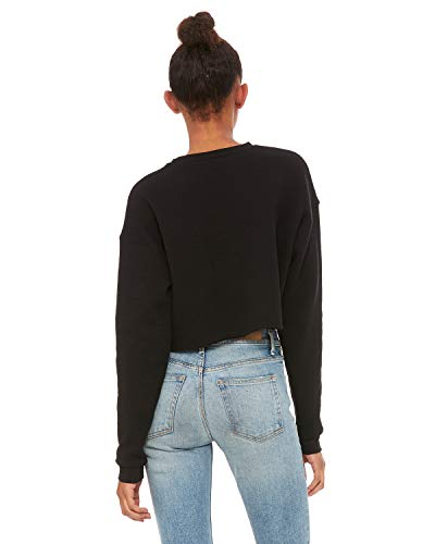 Bella + Canvas Ladies' Cropped Fleece Crew S BLACK
