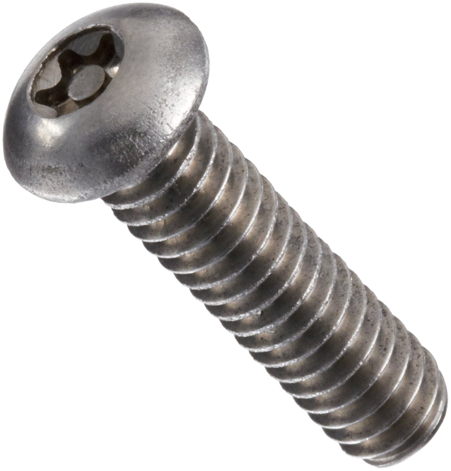 Small Parts Stainless Steel Machine Screw, Plain Finish, Button Head, Pin In Star Drive, 3/4" Length, #10-32 Threads (Pack of 100)
