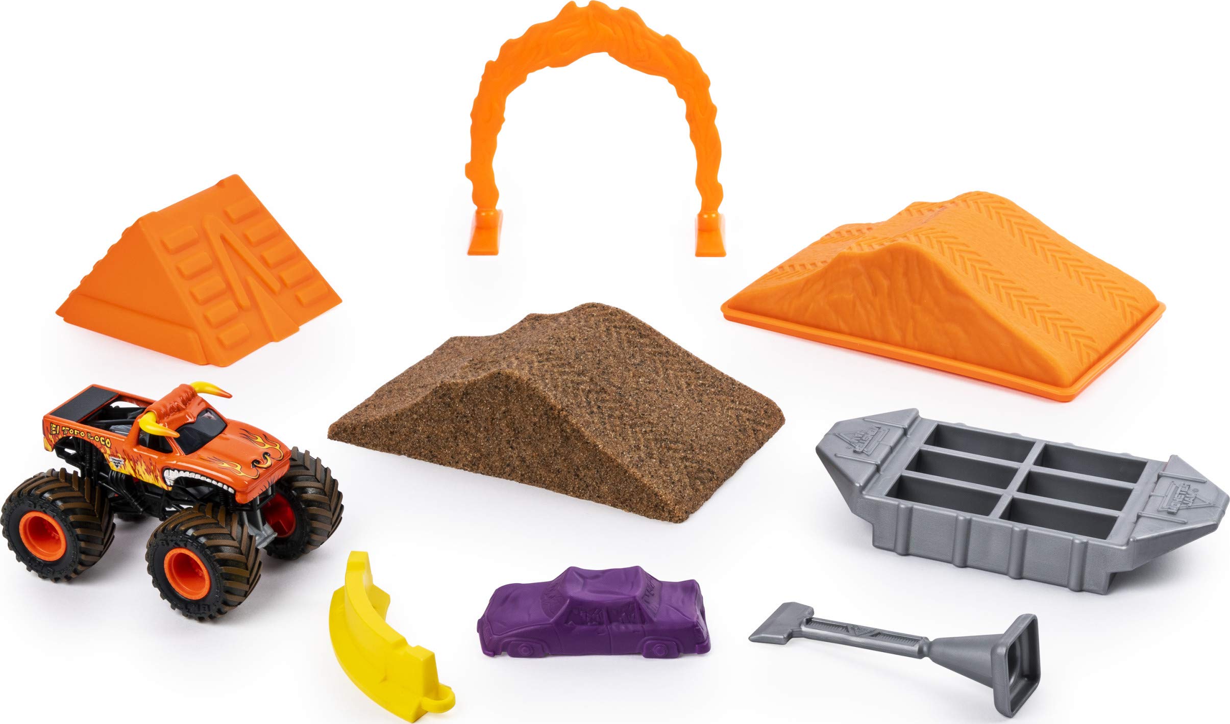 Monster Jam, El Toro Loco Monster Dirt Deluxe Set, Featuring 16oz of Monster Dirt and Official 1:64 Scale Die-Cast Monster Jam Truck