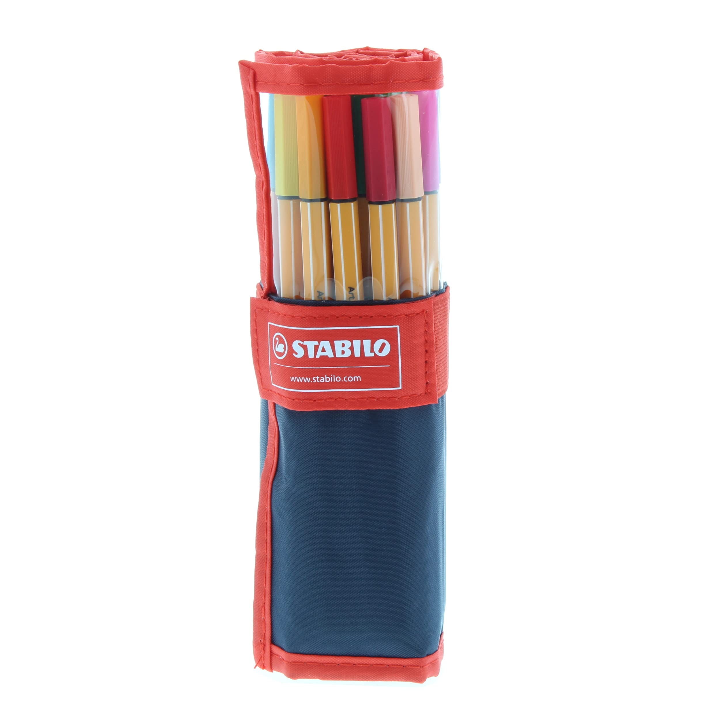 STABILO Point 88 Fineliner, Rollerset - Assorted Colours, Wallet of 25
