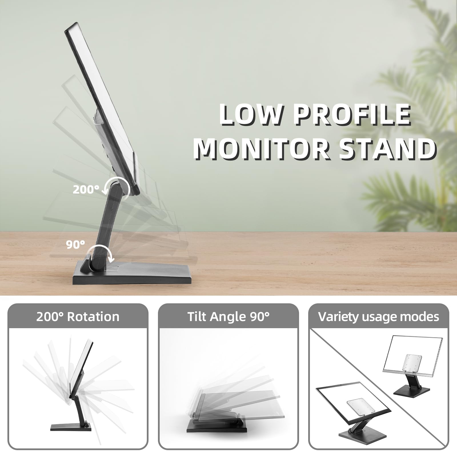 WEARSON WS-03A Adjustable LCD TV Stand Folding Metal Monitor Desk Stand With VESA Hole 75x75mm&100x100mm