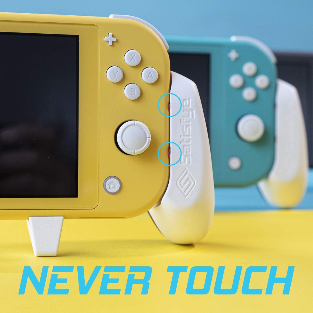 Satisfye - ZenGrip Go Slim Bundle (Lite), Accessories Compatible with Nintendo Switch Lite - Bundle includes: Grip Lite, Slim Case. BONUS: 2 Thumbsticks (Gray)