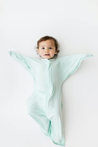 Transition Swaddle - Baby Wearable Blanket - Baby Sleep Sack with 2-Way Zipper - 95% Bamboo Viscose Fiber/5% Spandex - TOG 0.5 - Cozy Sleep Wrap designed by a pediatric (Soft Mint, Medium 6-12 Month)