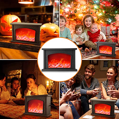 Fireplace Lights, IMAGE Fireplace Lantern LED Flame USB/Battery Powered, Flameless Fire Light for Home Decor, Christmas Ornaments