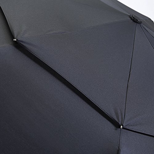 LifeTek Windproof Travel Umbrella - Compact, Automatic, Wind Resistant, Strong and Portable - Small Folding Backpack Umbrella for Rain Perfect for Men and Women - FX2 45 inch Black