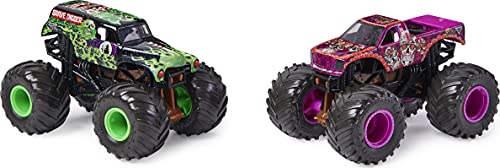 Monster Jam, Official Grave Digger vs. Calavera Color-Changing Die-Cast Monster Trucks, 1:64 Scale