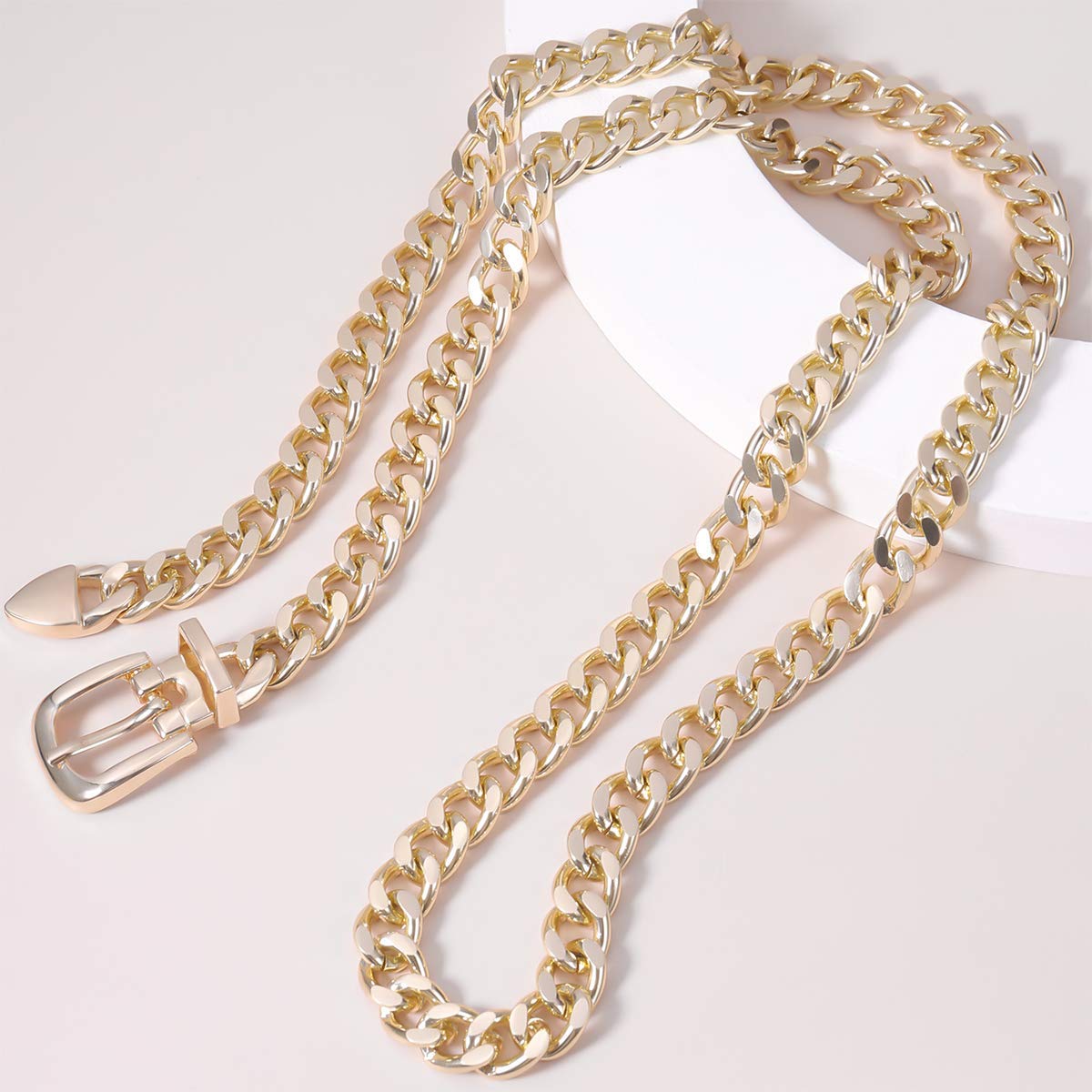 Chain Belt for Women Wasit Chain Belt Chain Chunky Belt Chain Gold Chain Belts(Gold-52inch)