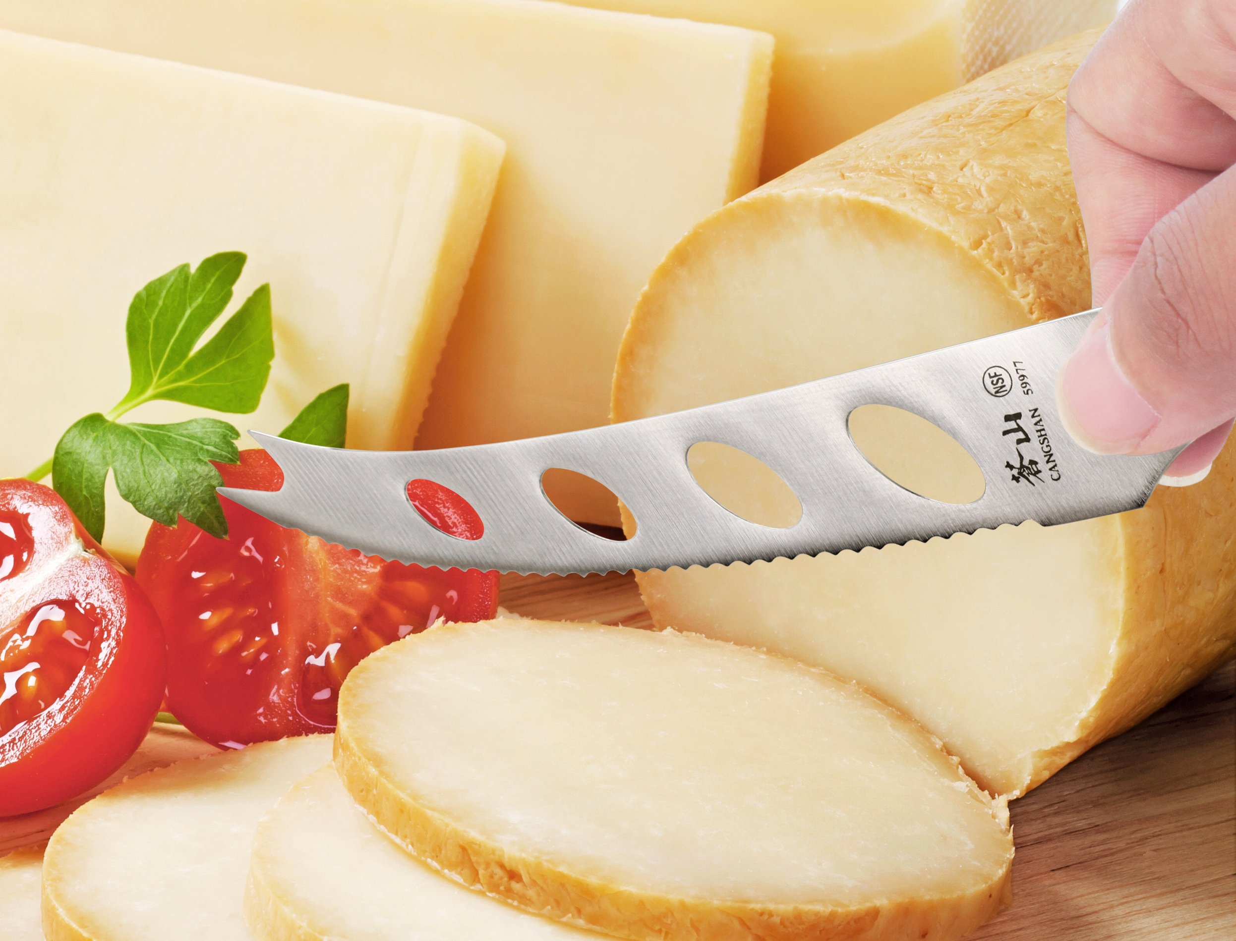Cangshan N1 Series German Steel Forged Tomato and Cheese Knife, 5" Blade, Silver