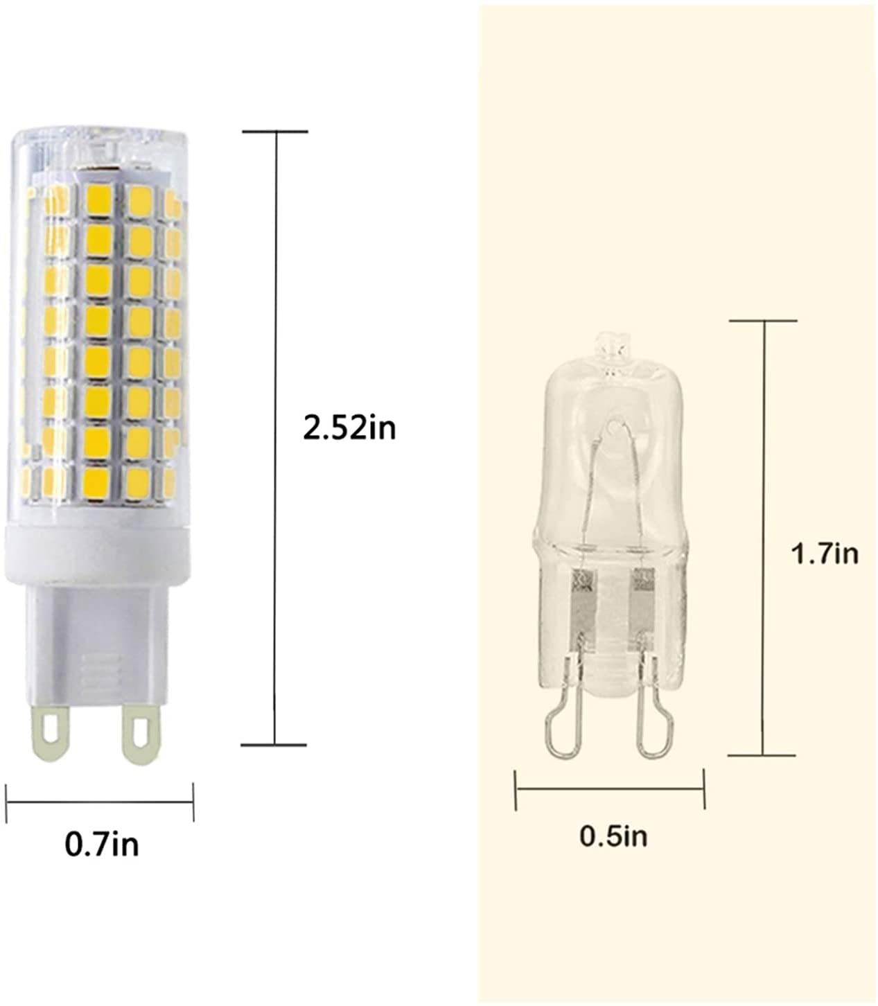 G9 LED Bulb 10W 110V Dimmable LED Corn Light Bulbs 100W Halogen Equivalent, 102 LED 2835, 4000K Natural White, Ceramic G9 Bi-Pin Base for Indoor Home Lighting Chandelier Ceiling Fan, 5 Pack