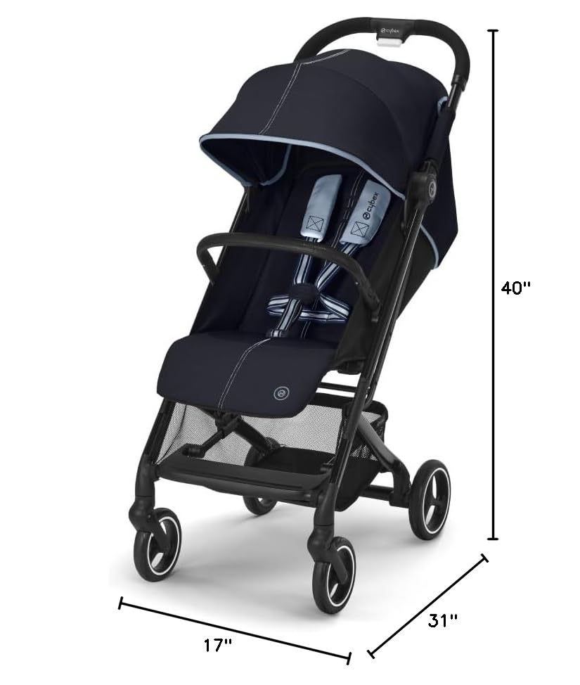 CYBEX Beezy 2 Compact and Lightweight Travel Stroller - Compatible with CYBEX Car Seats, Ocean Blue