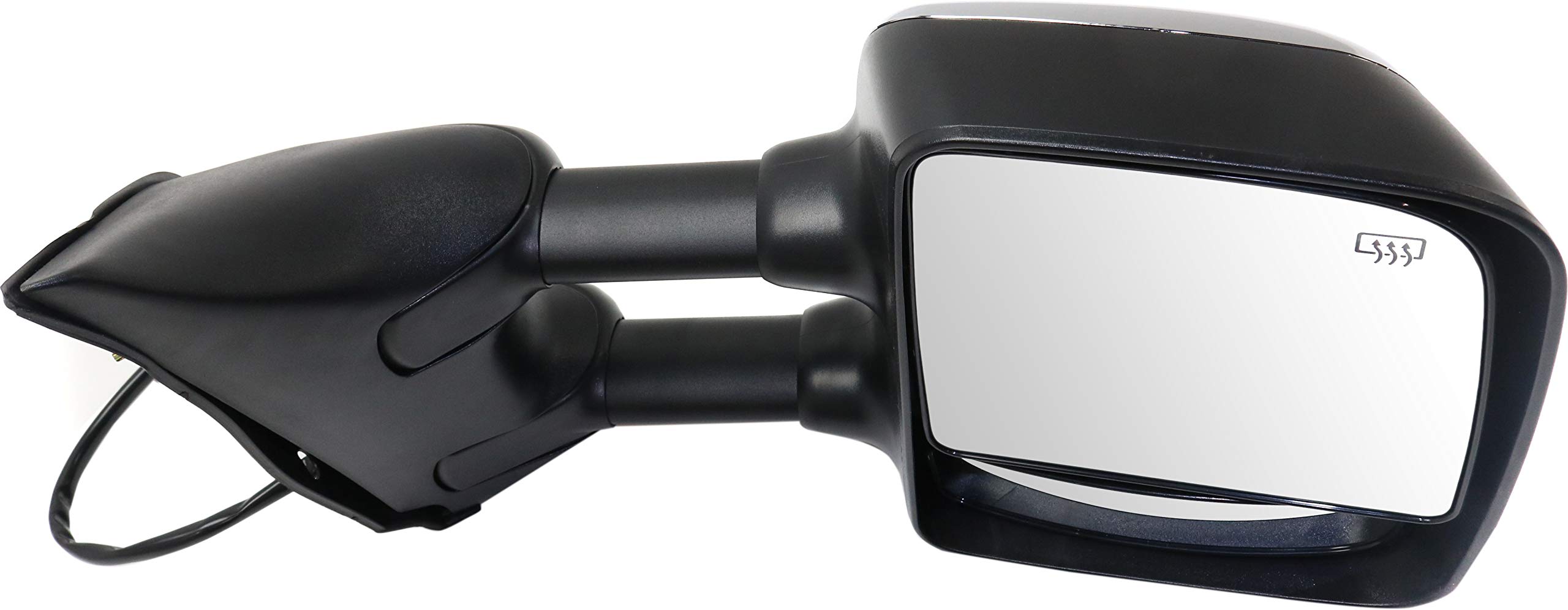 Kool Vue Passenger Side Power Heated Towing Mirror for Nissan Titan 2004-2015 With Memory Chrome With Towing Package