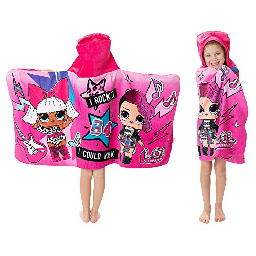 L.O.L. Surprise Soft Cotton Hooded Bath Towel Wrap, 24β x 50β, Pink
