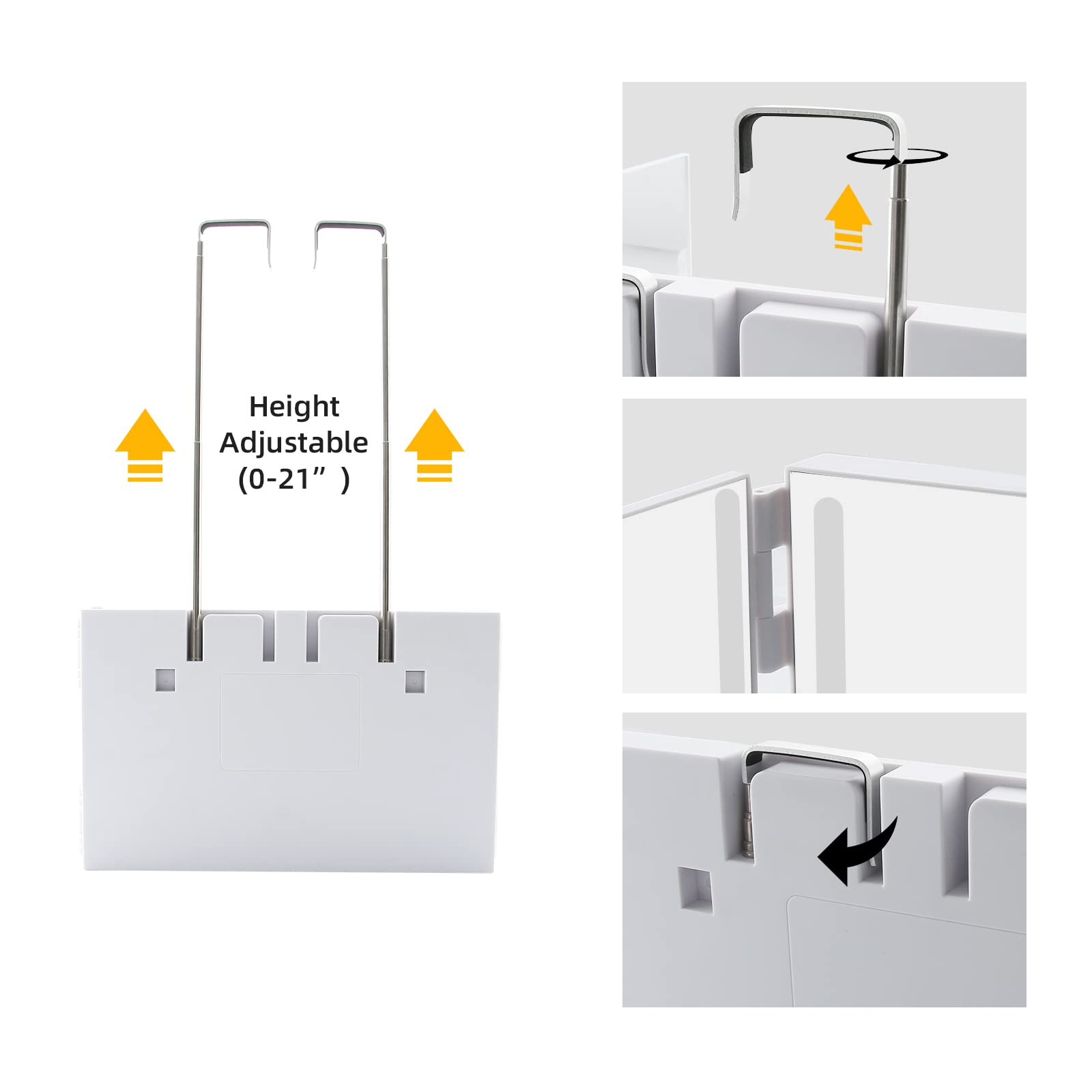 Essbhach 3 Way Mirror for Hair Cutting, 360 Barber Mirror for Women, Barber Supplies Shower 28 LED Mirror, Height Adjustable Hooks, White with LED