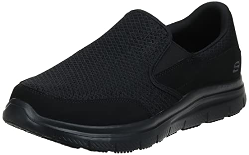 Skechers Men's Black Flex Advantage Slip Resistant Mcallen Slip On - 9.5 D(M) US