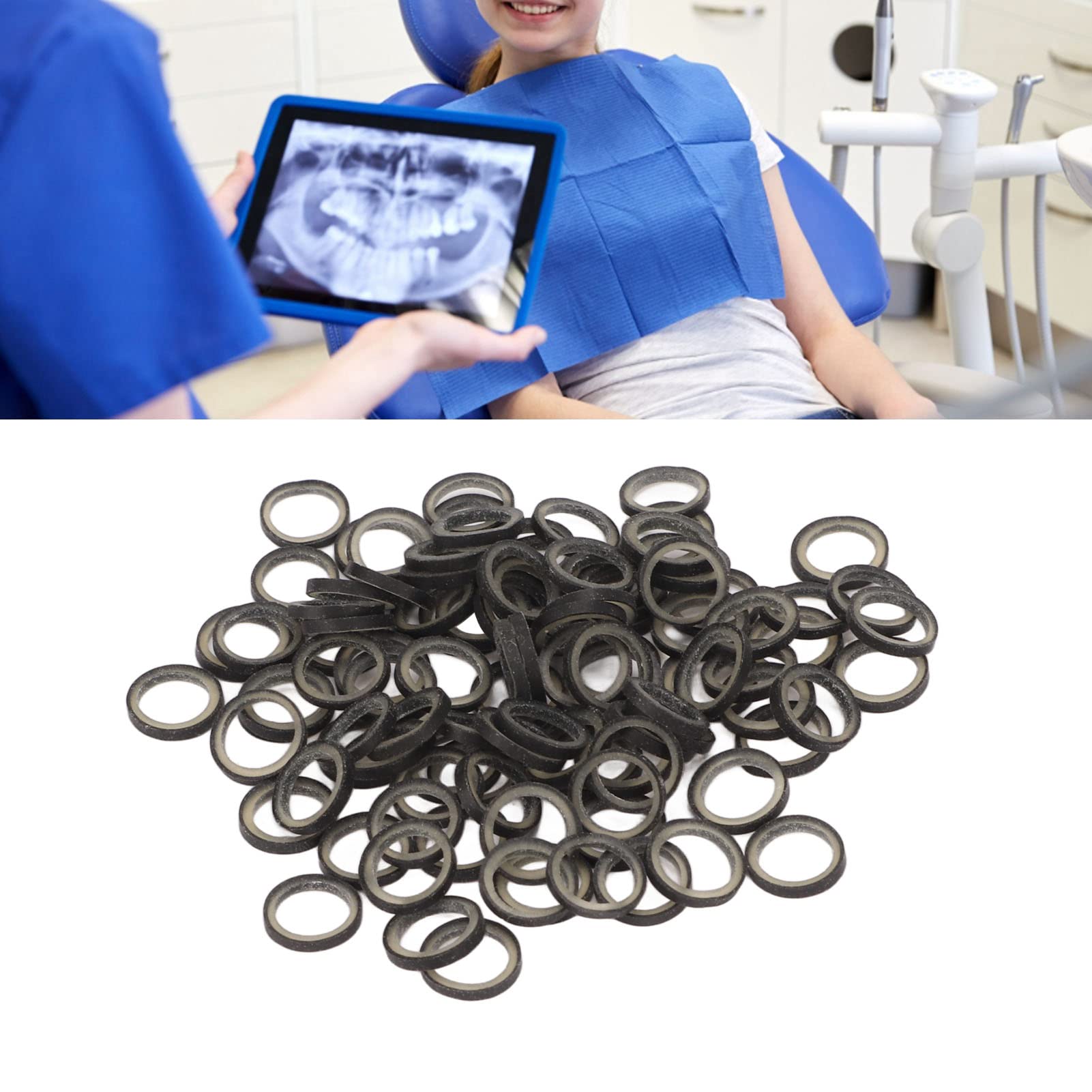 Dental Rubber Bands, Traction Elastic Rubber Bands 3.5 Oz Multifunctional for Braces for Adults (Black)