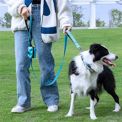 EXCELLENT ELITE SPANKER Strong Durable Nylon Dog Training Leash Traction Rope 5 Feet Long 3/4" Wide with Poop Bag Holder for Small Dogs(Pink)
