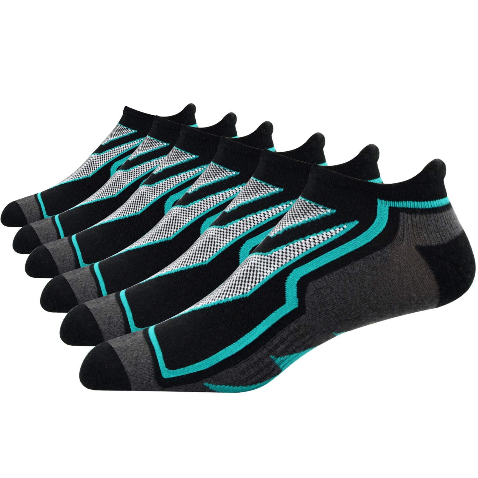 Busy Socks Mens Running Socks, Arch Support Cushioned Elite Basketball No-Show Socks 3 Pack