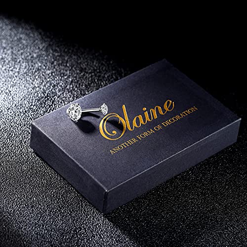 Belly Button Ring, Updated Surgical Steel Belly Button Rings with Properly Aligned Ring Top, Belly Rings for Women (1pcs clear)