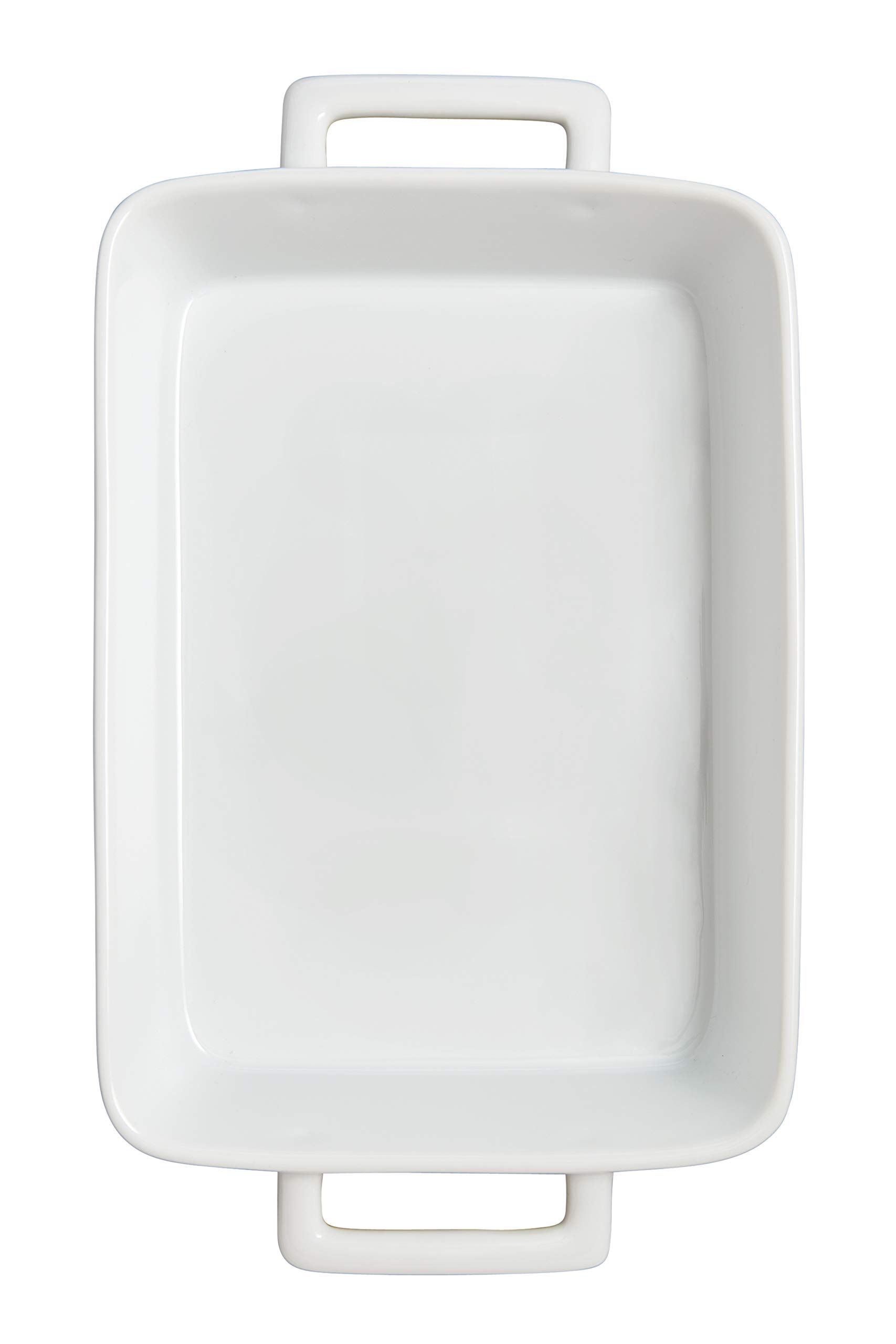 HIC Kitchen Rectangular Lasagna Pan with Handles, Fine White Porcelain, 13 x 9 x 2.5-Inches