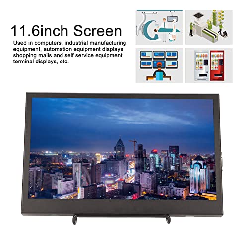 ciciglow 11.6 inch Portable Monitor, 1920 x 1080 IPS VGA HDMI Computer Display, Support Wall Mounted and Desktop Installation, for Computer, Automation Equipment Display, etc.(US)