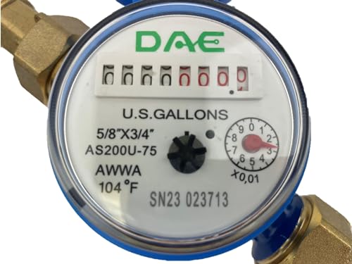 DAE AS200U-75 Water Meter, 3/4" NPT Couplings, Measuring in Gallons
