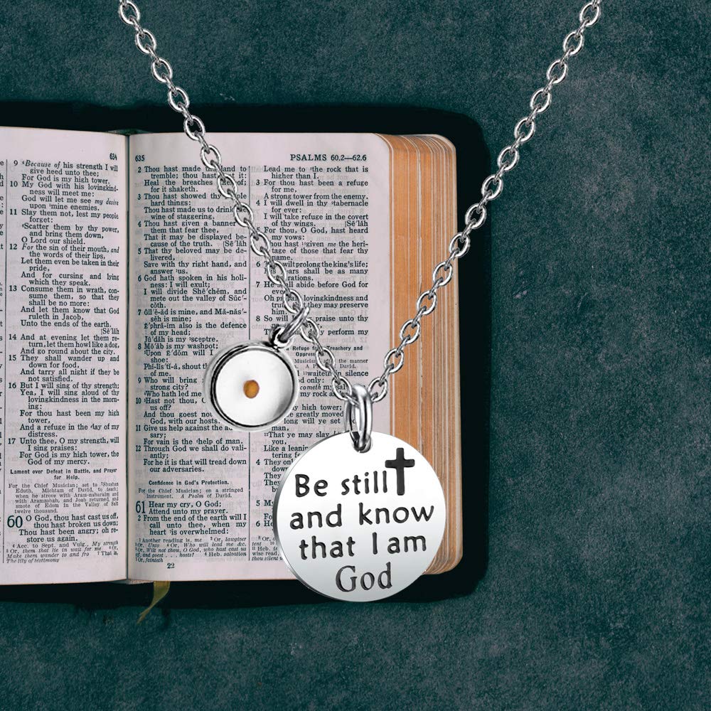 Be Still and Know That I Am God Mustard Seed Bracelet Inspirational Bible Verse Jewelry (bracelet)