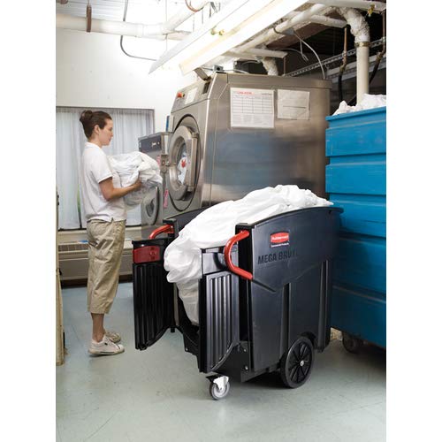 Rubbermaid Commercial Executive Series Mega Brute Waste Collection Cart, 120-Gallon, Black (9W7300BLA)
