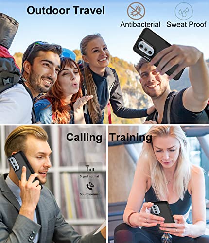 Dahkoiz for Motorola Edge Plus(2022) Case, Moto Edge Plus 5G UW 2022 Case with Dust-Proof Cap, Full Body Protection Silicone Rubber Cover Phone Case for Motorola Edge Plus(2022), Black