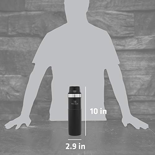 Stanley Classic Trigger Action Travel Mug 20 oz–Leak Proof + Packable Hot & Cold Thermos–Double Wall Vacuum Insulated Tumbler for Coffee, Tea & Drinks–BPA Free Stainless-Steel Travel Cup, Matte Black