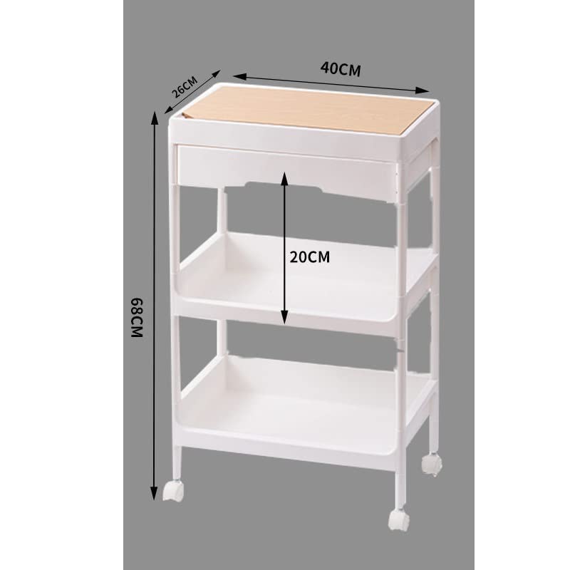 DANN Kitchen Storage Basket Trolley Home Storage Rack Wheel Storage Rack for Bathroom (Color : D, Size : 40cm*68cm)