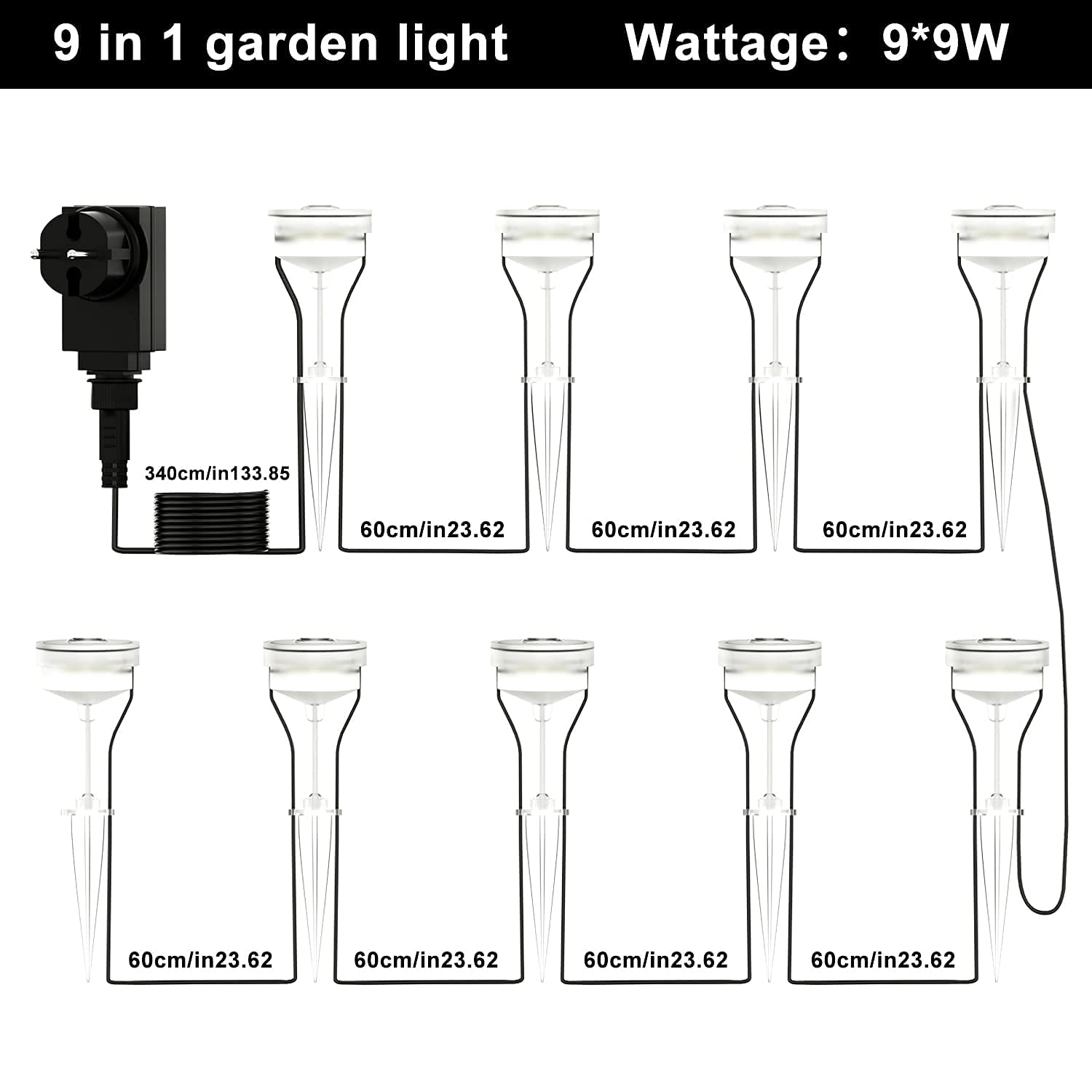 HYDONG Garden Lights Outdoor, 9 LED Bluetooth Control In-Ground Lights, IP65 Waterproof Landscape Lights Pathway Spotlight for Yard Deck Lawn Patio Pathway Walkway (RGB+ Warm White), 2 Pack